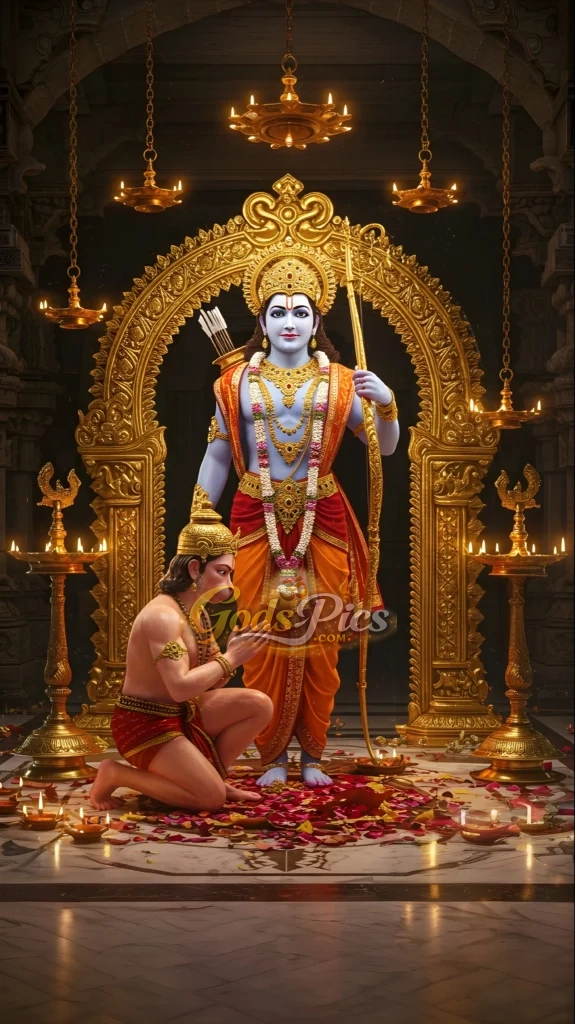 Divine Lord Ram Blessing Hanuman HD Spiritual (2 Images) - Gods Pics