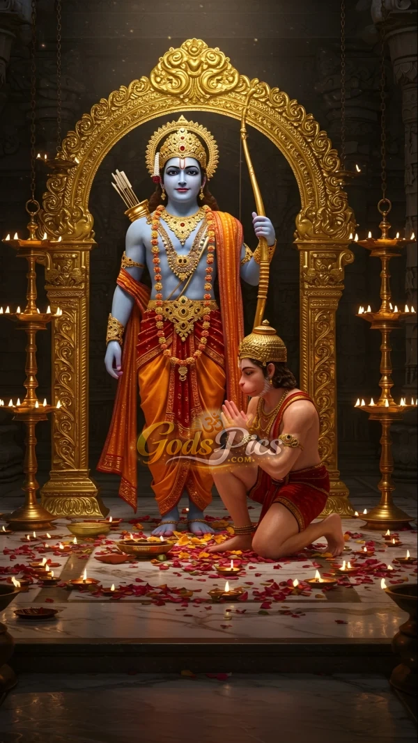 Divine Lord Ram Blessing Hanuman HD Spiritual (2 Images) - Gods Pics